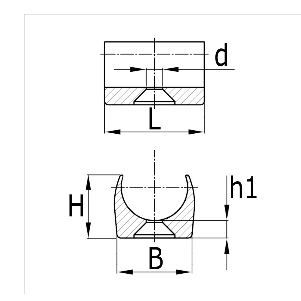 Klemmschalengleiter mit Bohrung - verpas